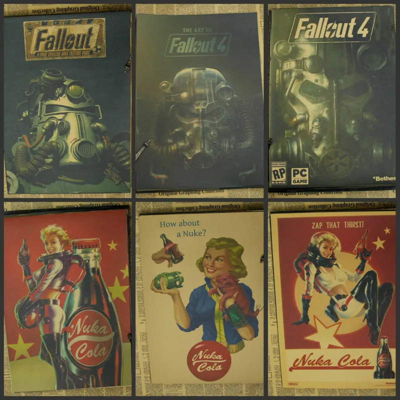 Fallout 3 4 Game Poster Home Furnishing decoration Kraft Game Poster ...