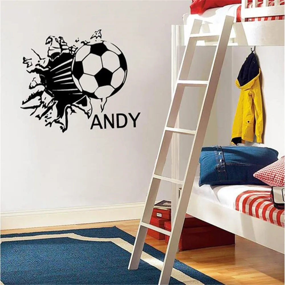 Football Vinyl Wall Decals Personalized Name Sport Wallpaper Wall ...