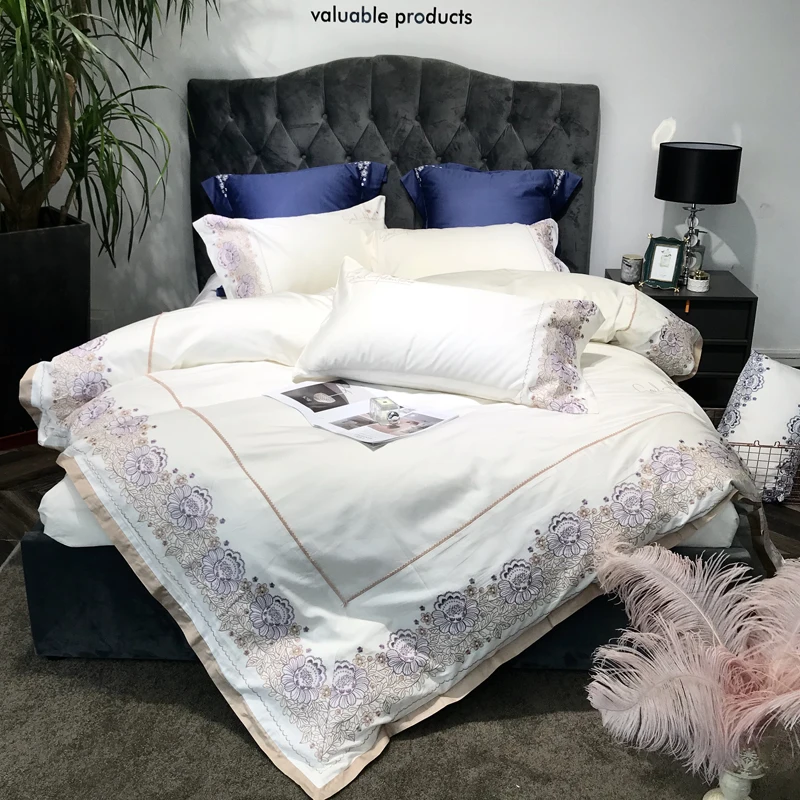 Luxury 120s Egyptian Cotton Embroidery Royal Bedding Sets Queen King