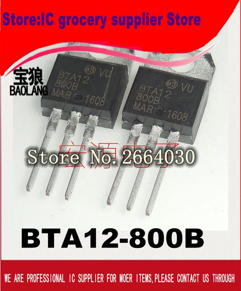 จัดส่งฟรี 10PCS BTA12 800B BTA12 800 TO 220 12A 800V| | - AliExpress