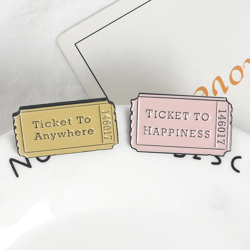 Ones Pink Tickets | Gifts Pink | Yellow Ticket Pin | Ticket Enamel Pin ...