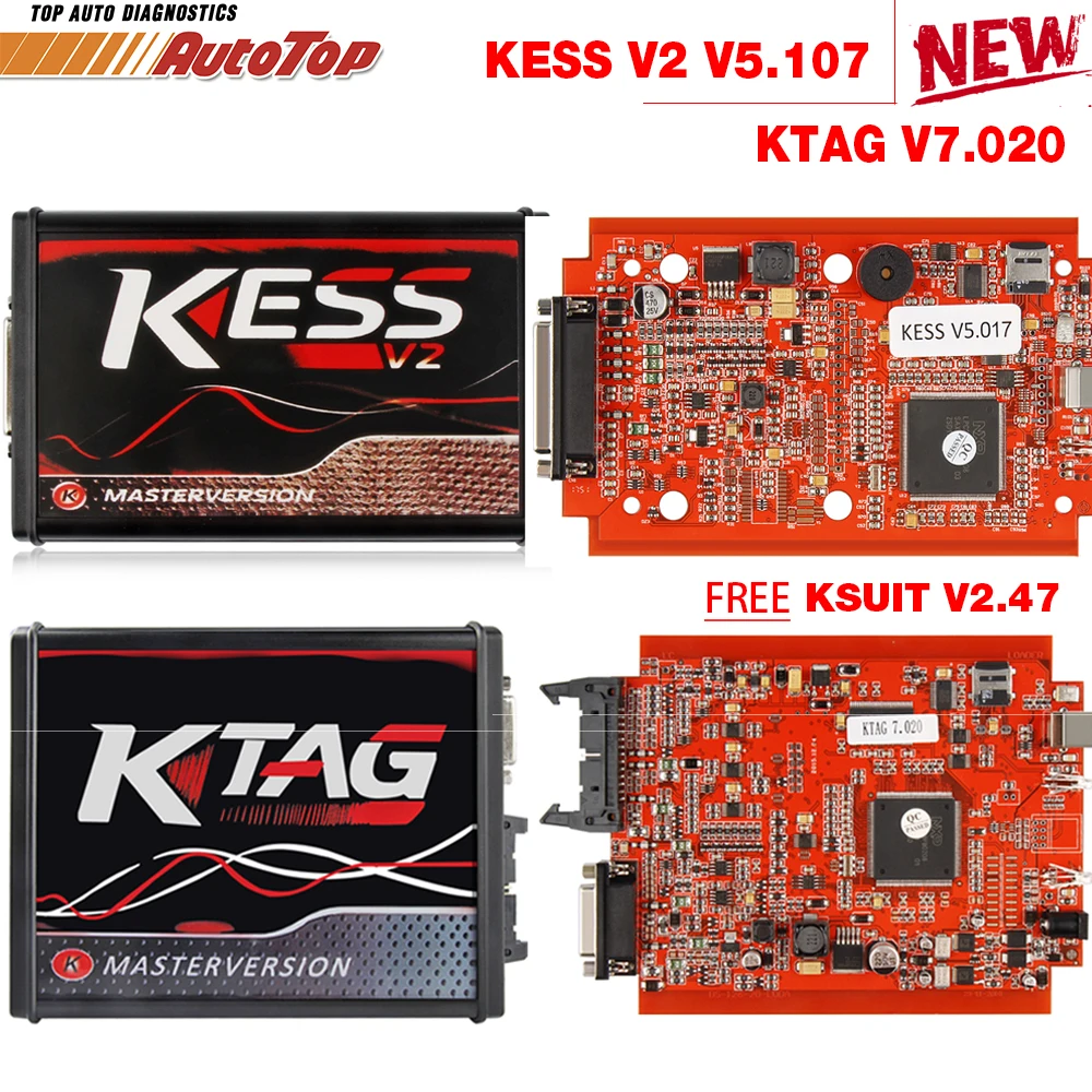 2019 Kess V2 V5.017 OBD2 Manager Tuning Kit KTAG V7.020 4 LED Kess V2 5 ...