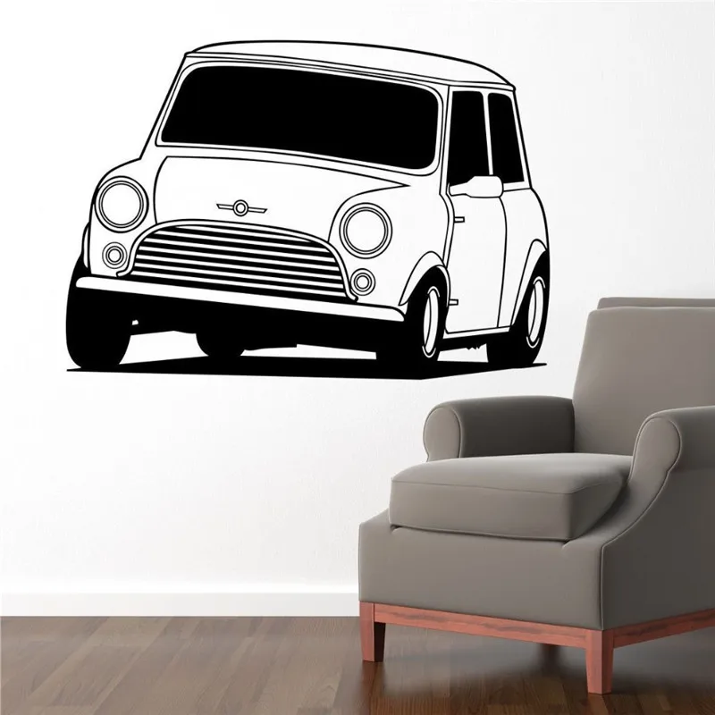 Hot Selling Removable Vinyl Mini Cooper Classic Car Wall Sticker Art ...