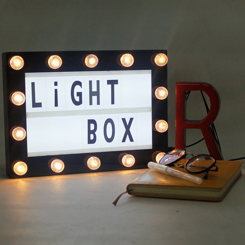 A4 Marquee Led Cinematic Light Box With 100 Number Combination Cards ...