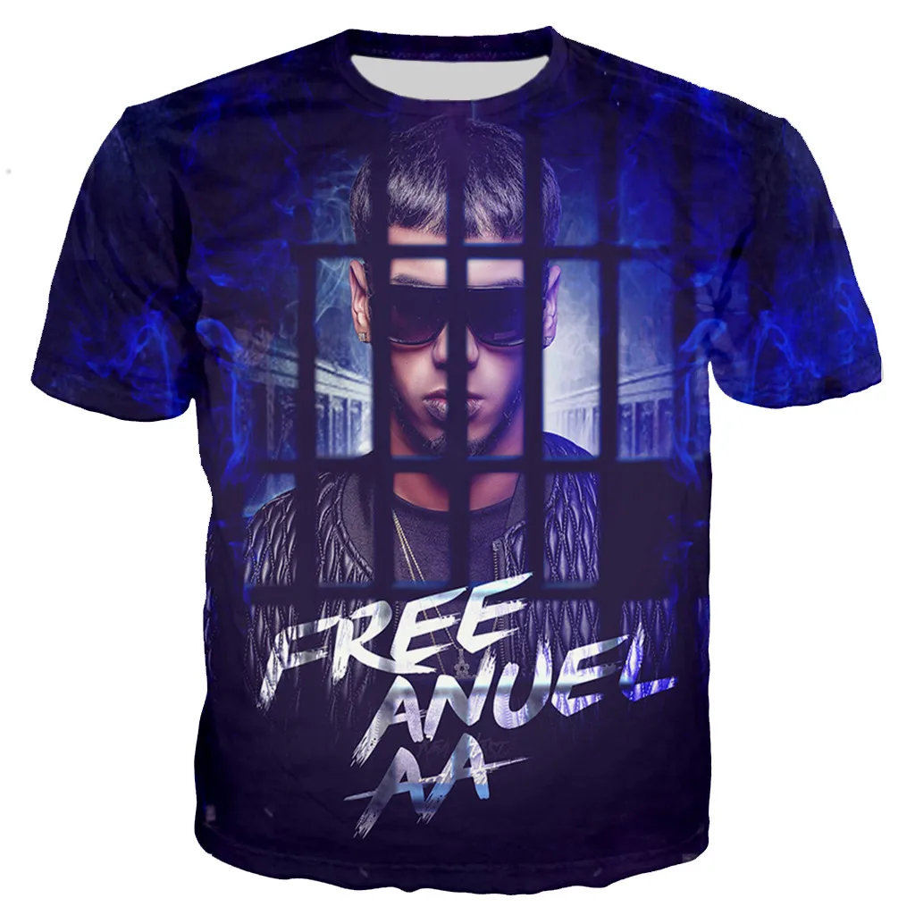 Camiseta clásica con estampado 3D de ANUEL AA para hombre y mujer ...