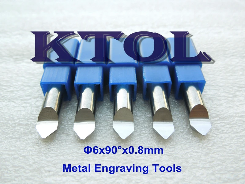 6x0.8MM 90 Degree V Taper CNC Cutter Aluminium Metal Steel Tungsten ...