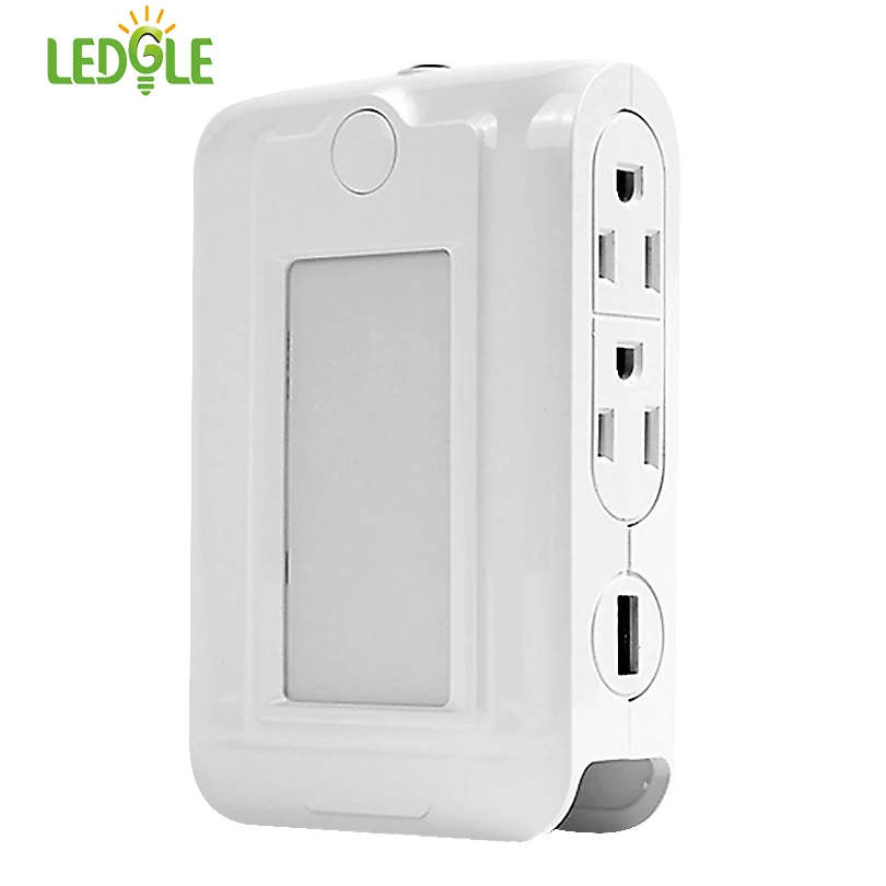 LEDGLE Plug in LED noche luces pared montaje cargador potente extensor ...
