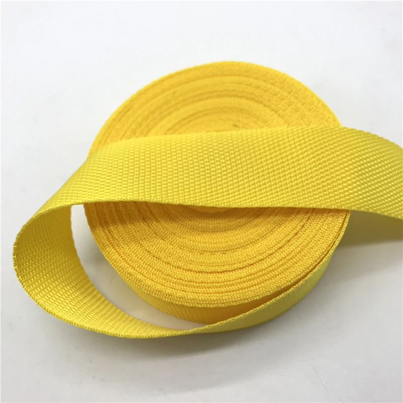 15mm 20mm 25mm 30mm 38mm Wide 5yards Yellow Strap Nylon Webbing ...