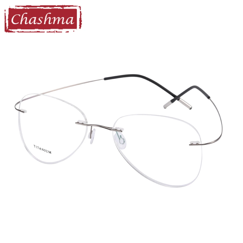 Classic Design Rimless Eyeglasses Men Optical Transparent Lens Designer ...