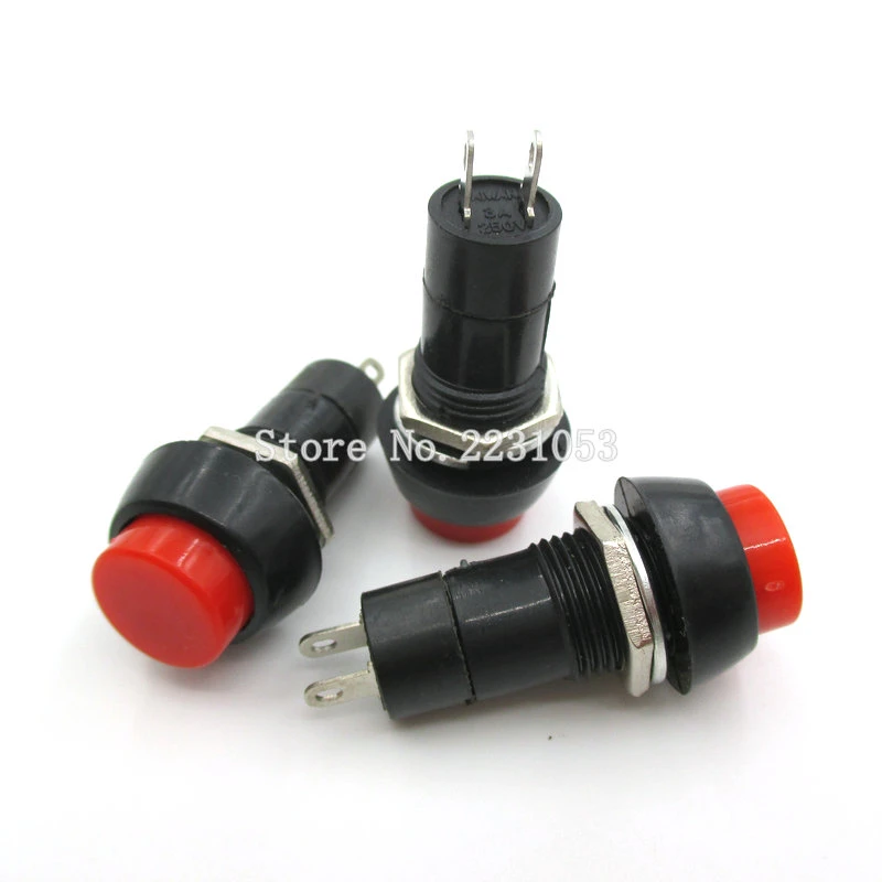 5PCS/LOT 2 Pin Plastic 12mm Push Button Latching Momentary Switch 3A ...