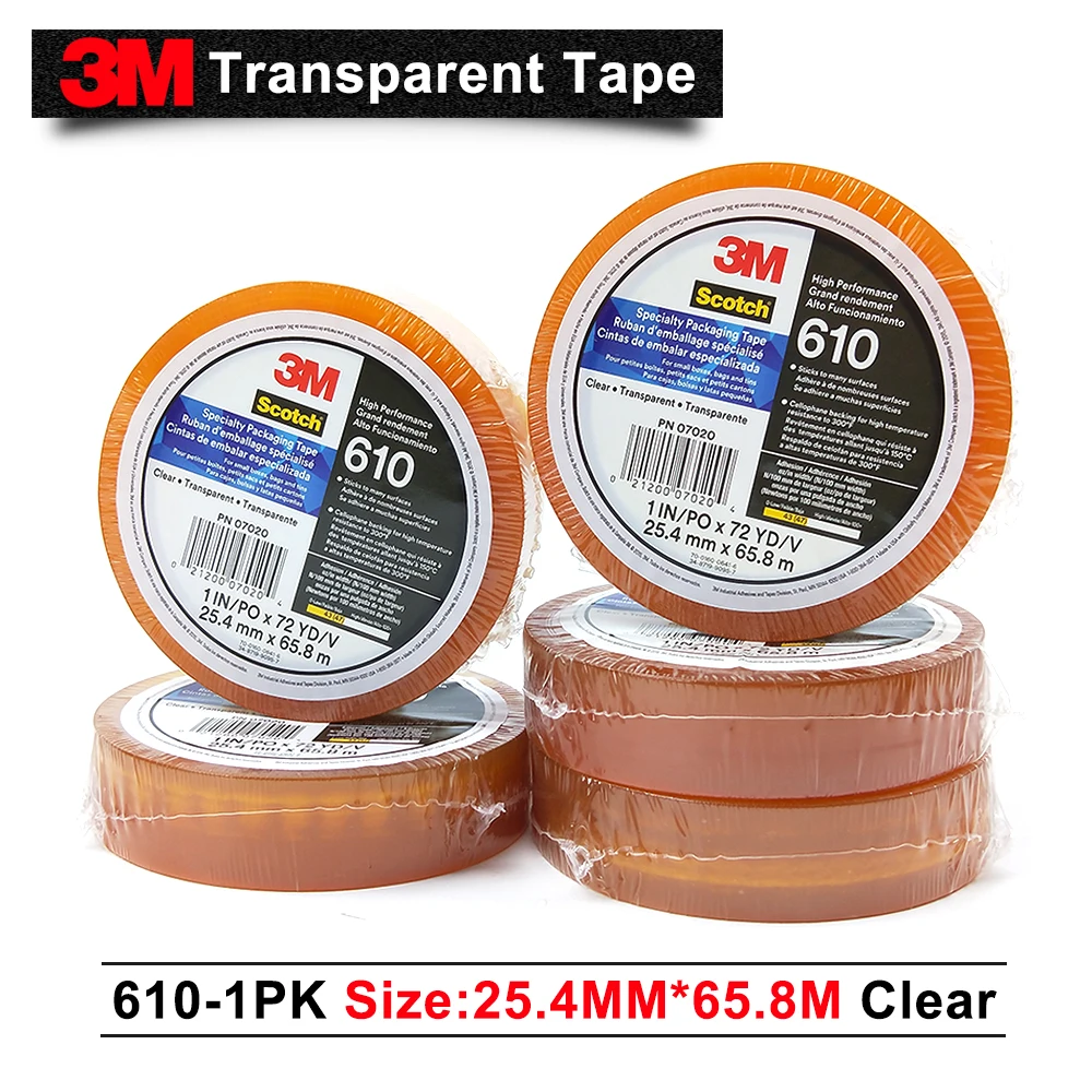 3M 610 1PK 스카치 프리미엄 등급 투명 핸드폰 테이프, 25.4MM * 65.8M|tape tape|3m scotch ...