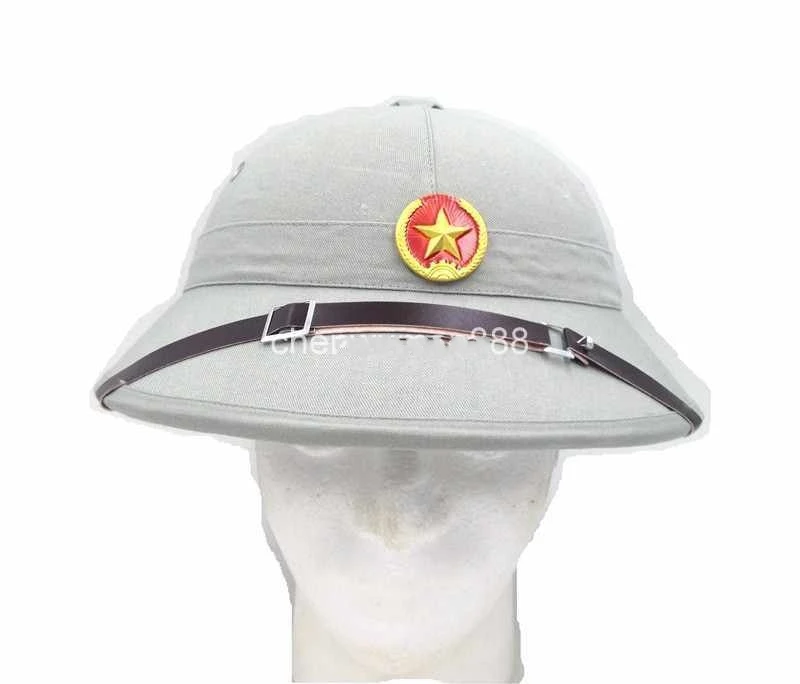 VIETNAM VIETNAMESE WAR HAT NVA VIETCONG VC GRAY PITH HELMET CAP WITH ...