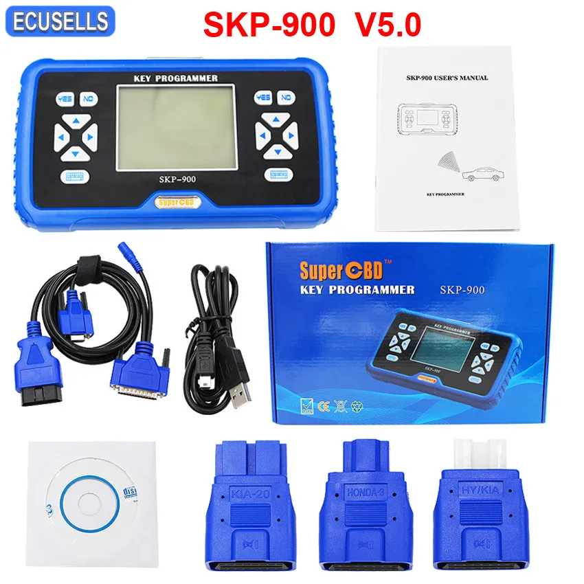 SuperOBD SKP 900 V5.0 Hand Held OBD2 Auto Key Programmer SKP900 Car ...