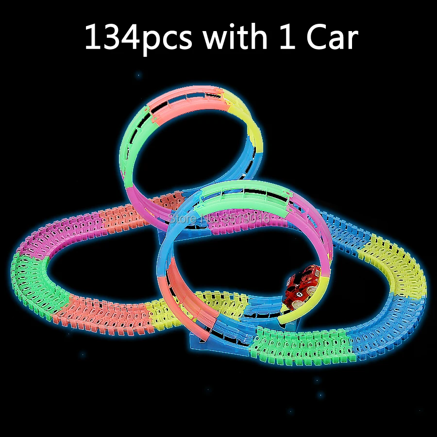 Glow in the Dark DIY Rail Magical Tracks 360 stunt Loop Flexible ...