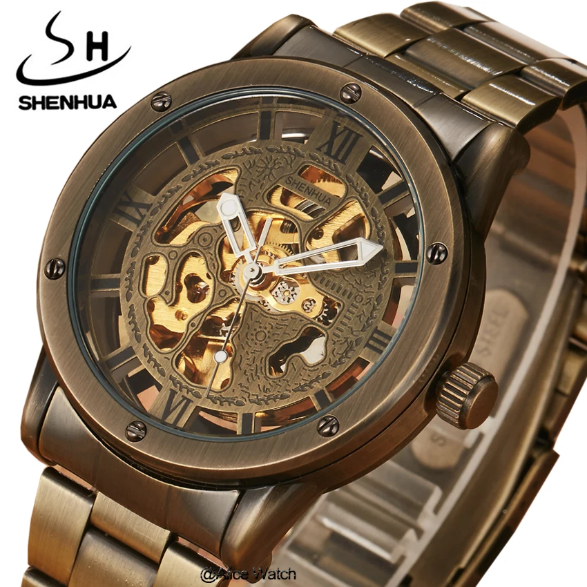 Top Brand SHENHUA Full Steel Mens Automatic Mechanical Watches Men ...