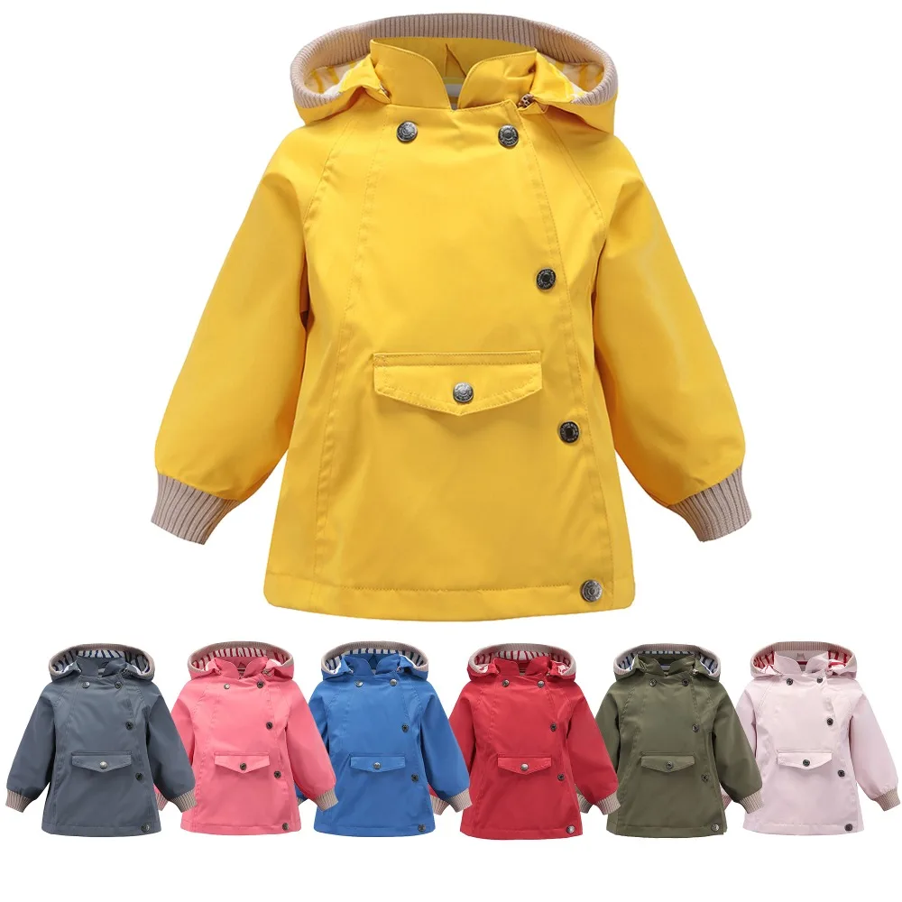 M8858 Spring Outing Windbreak Rain Protection Jacket Girl Yellow Coat ...