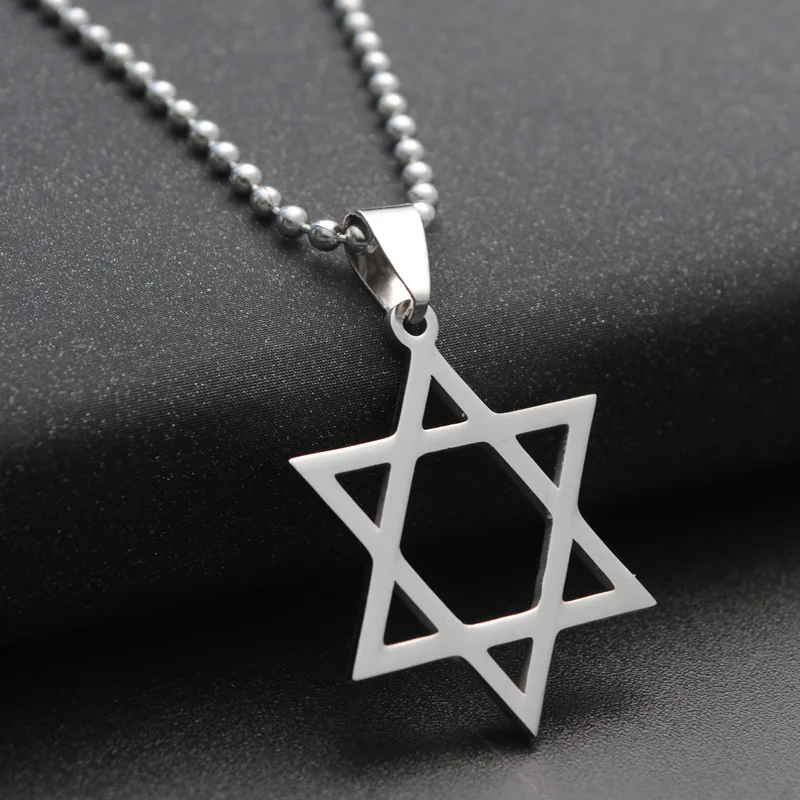 GEOMEE 1Pcs Pentagram Stainless Steel Hexagram Pendant Necklace Men ...