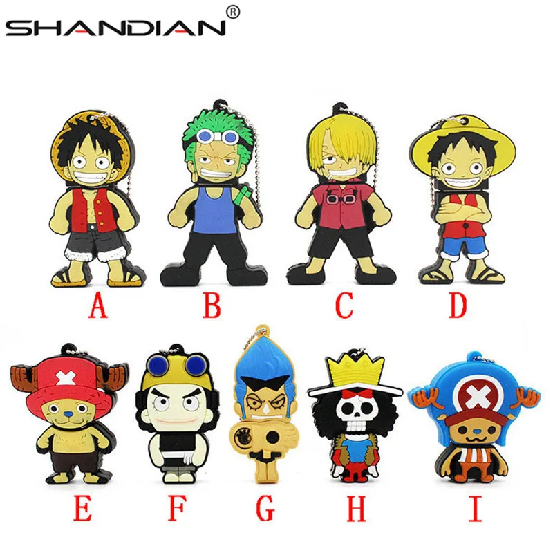 SHANDIANcartoon One piece usb flash drive pen drive 4gb 8gb 16gb 32gb ...