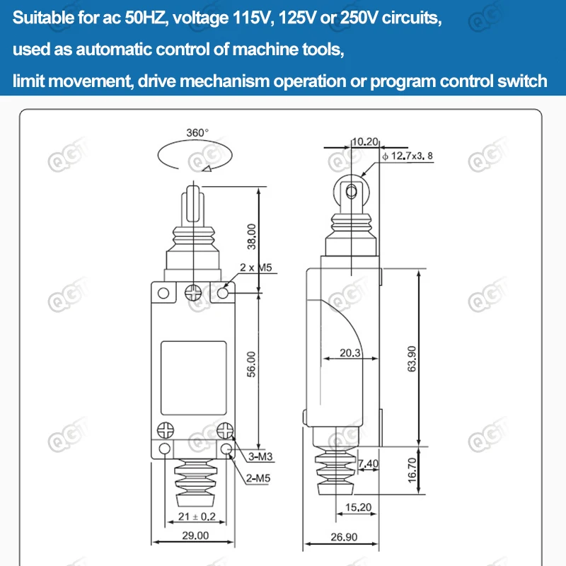 ME-8122 Momentary AC250V 5A Limit Switch Micro Switch For CNC Mill ...