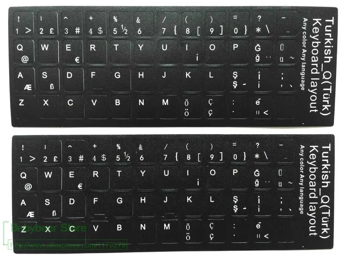 2 unids/lote de pegatinas de teclado Turco, película en idioma turco ...