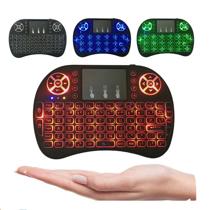 i8 English Russian Mini Wireless Keyboard 2.4GHz 3 color Touchpad ...