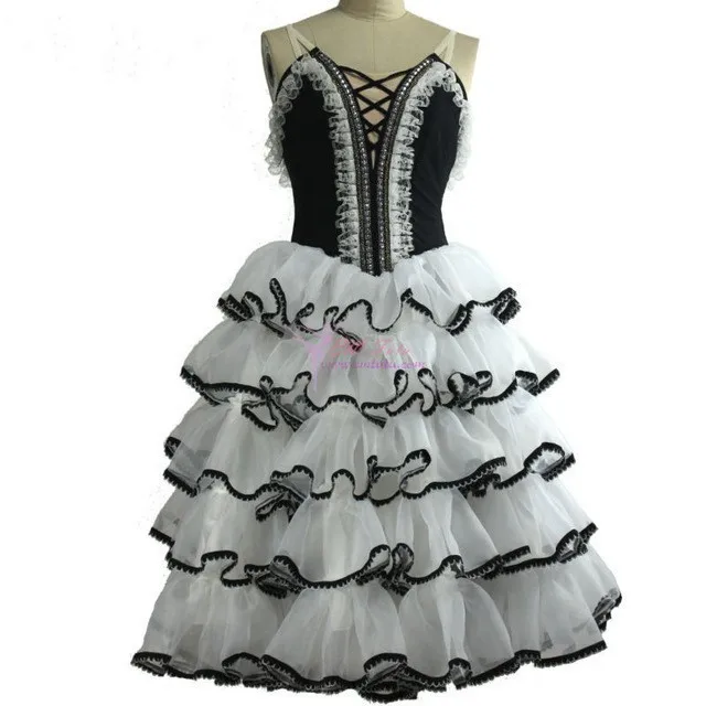 Spanish style variation Ballet long tutu black white Paquita ballet ...