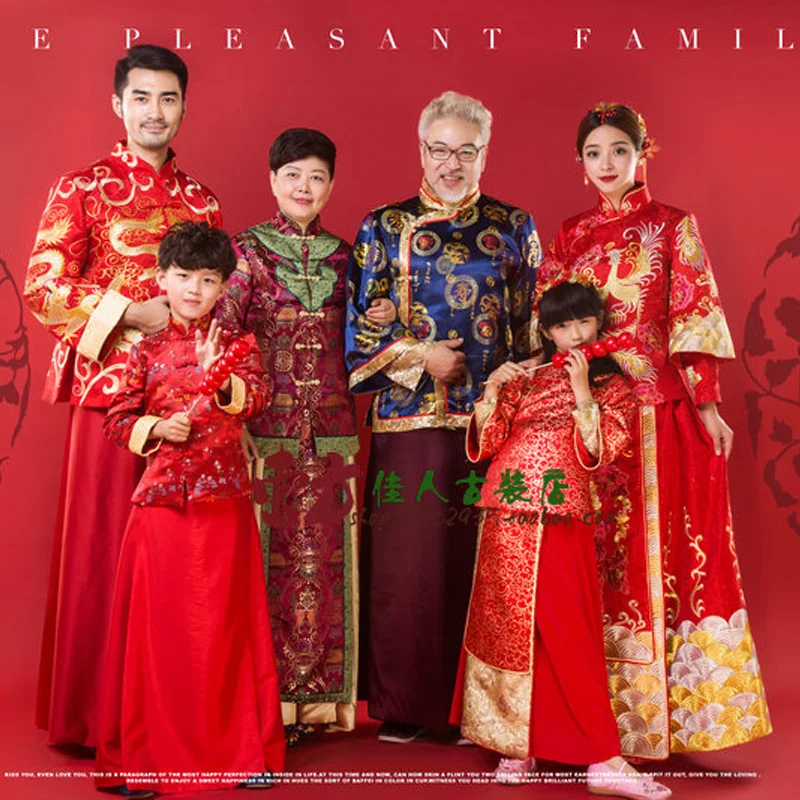 6-Piece-Set-Home-is-Everything-Vintage-Red-Traditional-Tang-Suit-Family ...