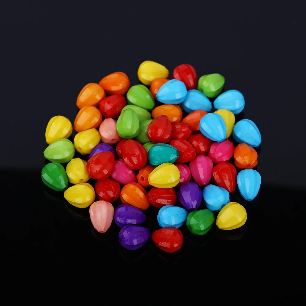 80pcs/lot Acrylic Beads Candy Color Waterdrop Plastic Beads for Kids ...