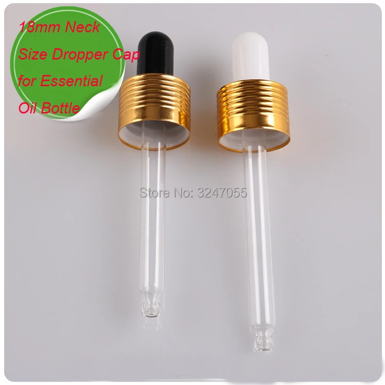 Essential Oil Dropper Cap With Glass Pipette,18mm Neck Size Essential ...