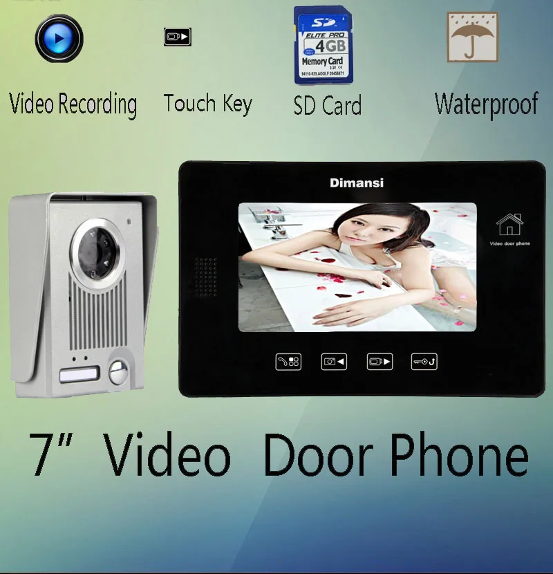 7inch-TFT-Video-Door-Phone-camera-record-4GB-SD-memory-Card-vrecordideo ...
