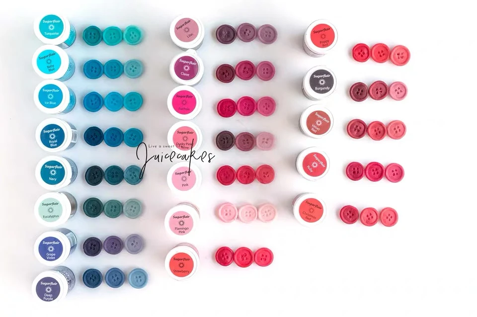 46 Colors Sugarflair Satin Concentrated Food Icing Colouring Edible ...