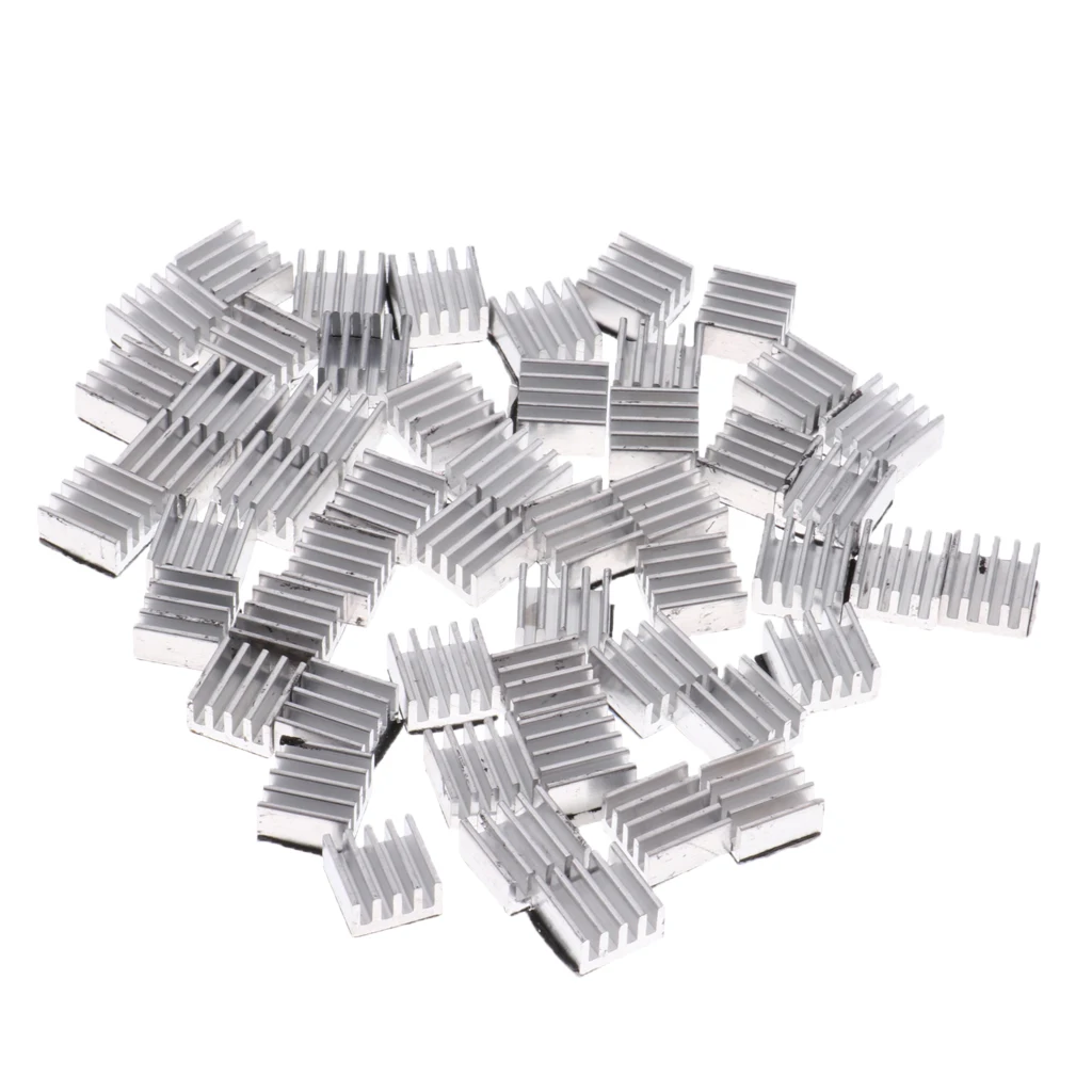 50Pcs Aluminum Mini LED/Power IC Heat Sink Cooling Fin Silver For ...
