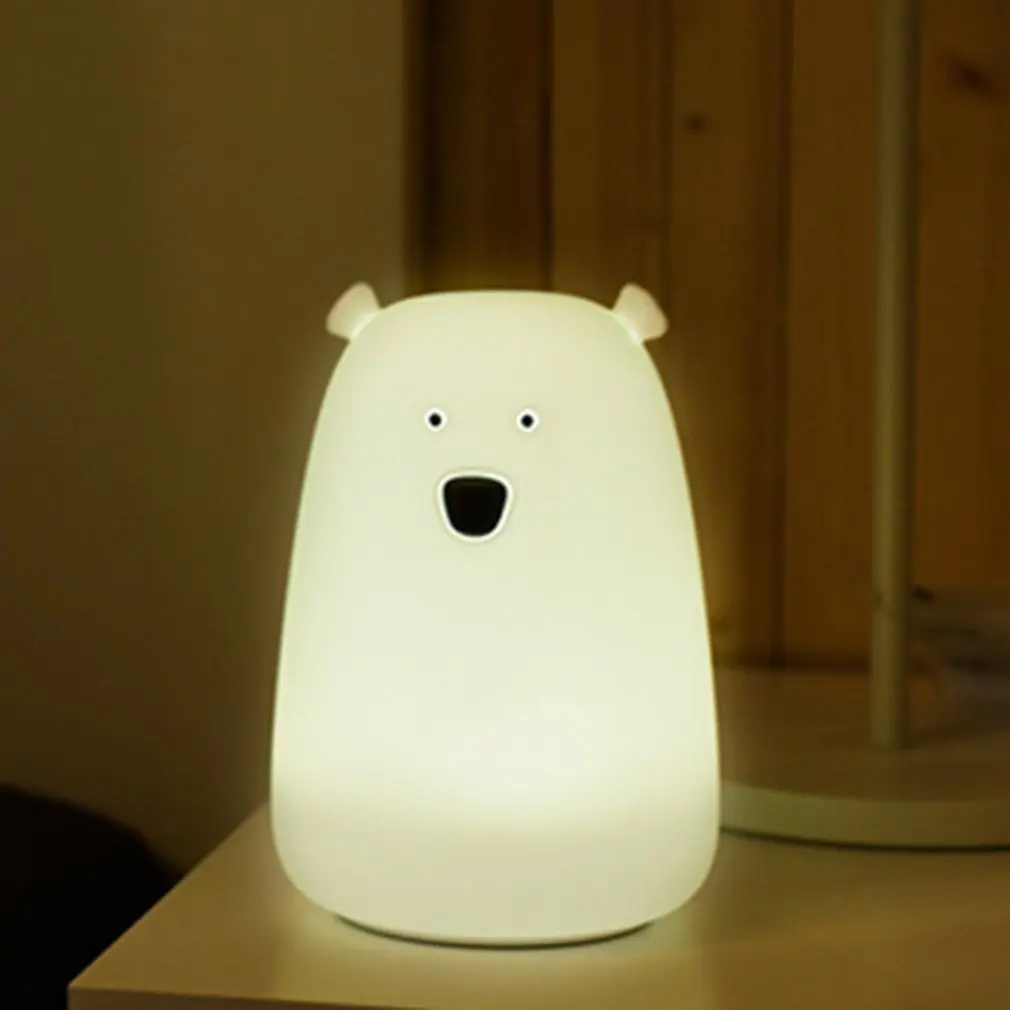 Led Usb Silicone Bear Night Lights 7 Colors Changing Premium Bedside ...