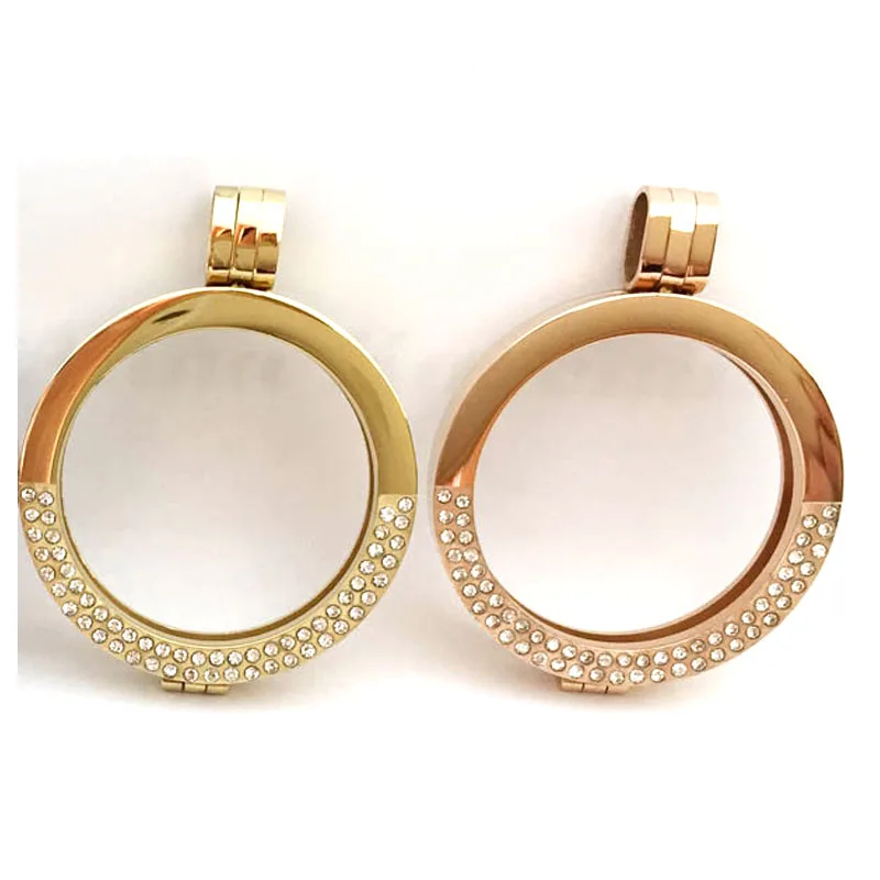 Deluxe 35mm Coin Holder Crystal Stainless Steel Frame Pendant Frame ...