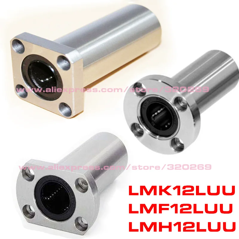 LMF12LUU LMH12LUU LMK12LUU 12Mm 플랜지 긴 선형 볼 베어링, 로드 엔드용, 4 개|수염 ...