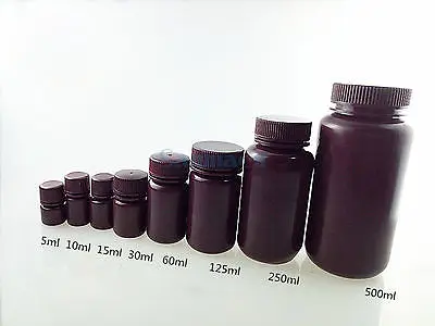Lot5 125ml Brown Pp Plastic Cylindrical Chemical Container Reagent ...