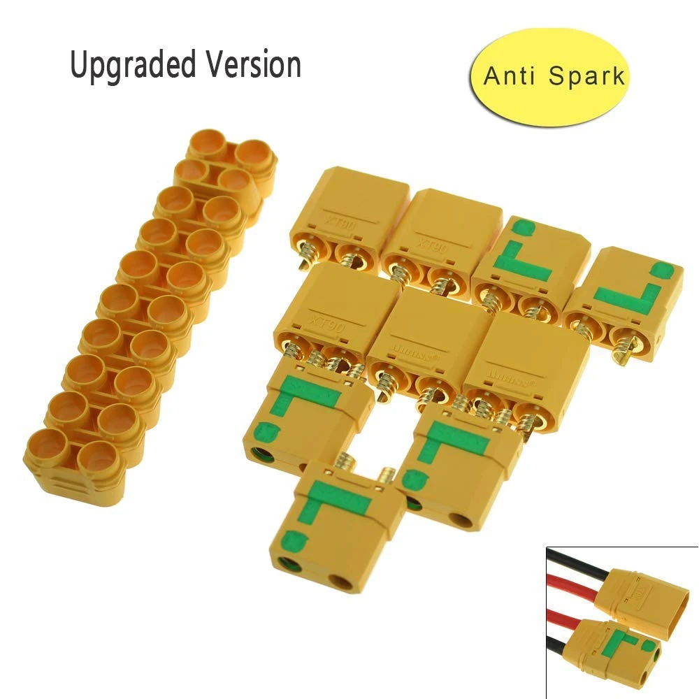 5 Pair Amass Xt90s Xt90-s Xt90 Connector Anti-spark Male Female Connector For Battery, Esc And ...
