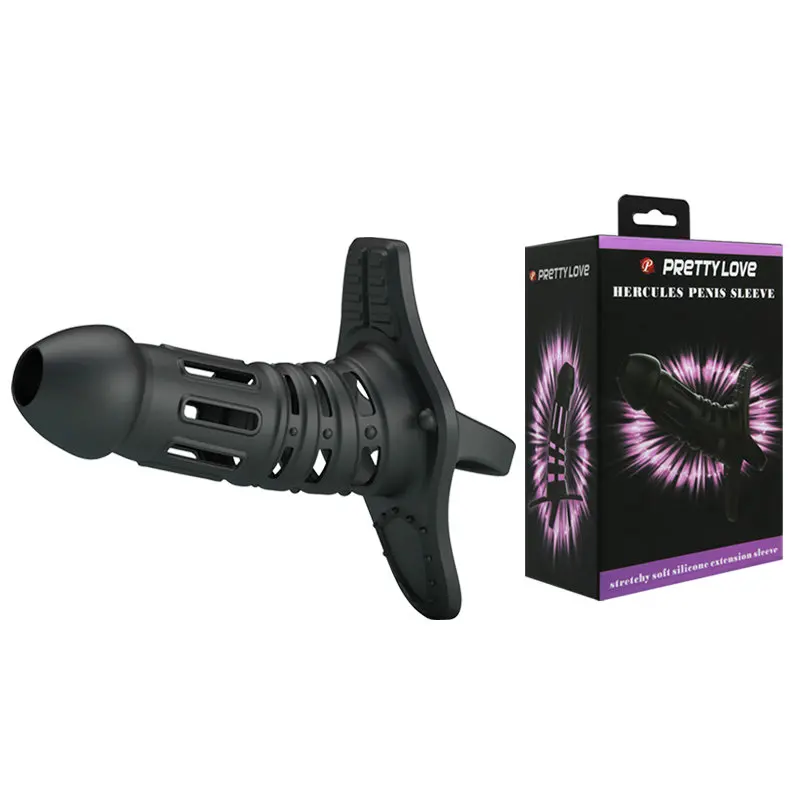 Prettylove Hercules Penis Sleeve Stretchy Soft Silicone Extension Sleeve Girth And Length Enhancer