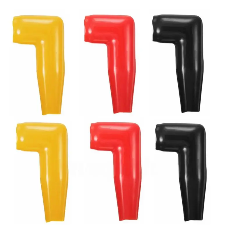 6pc Electric Guard Motor Winch Cable Terminal Boot Rubber Cover Black ...