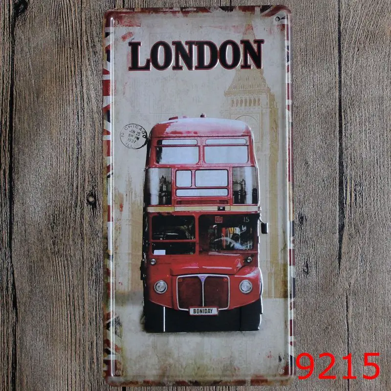 30x15cm LONDON BUS Vintage Home Decor Tin Sign for Wall Decor Metal ...