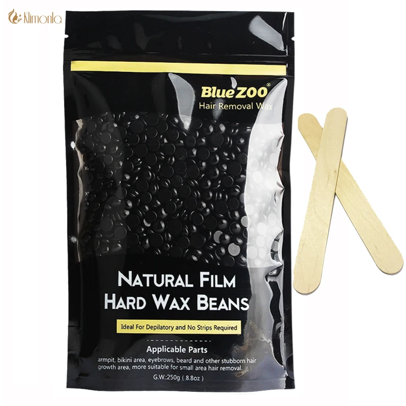 250g Black Depilatory Wax Pellet Brazilian Hot Film Hard Wax Beans For Men Hair Removal No Strip