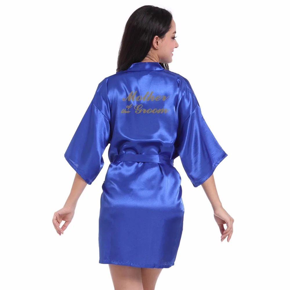 Blue Women Bathrobe Mother Of The Groom Letter Golden Robe Get Ready ...