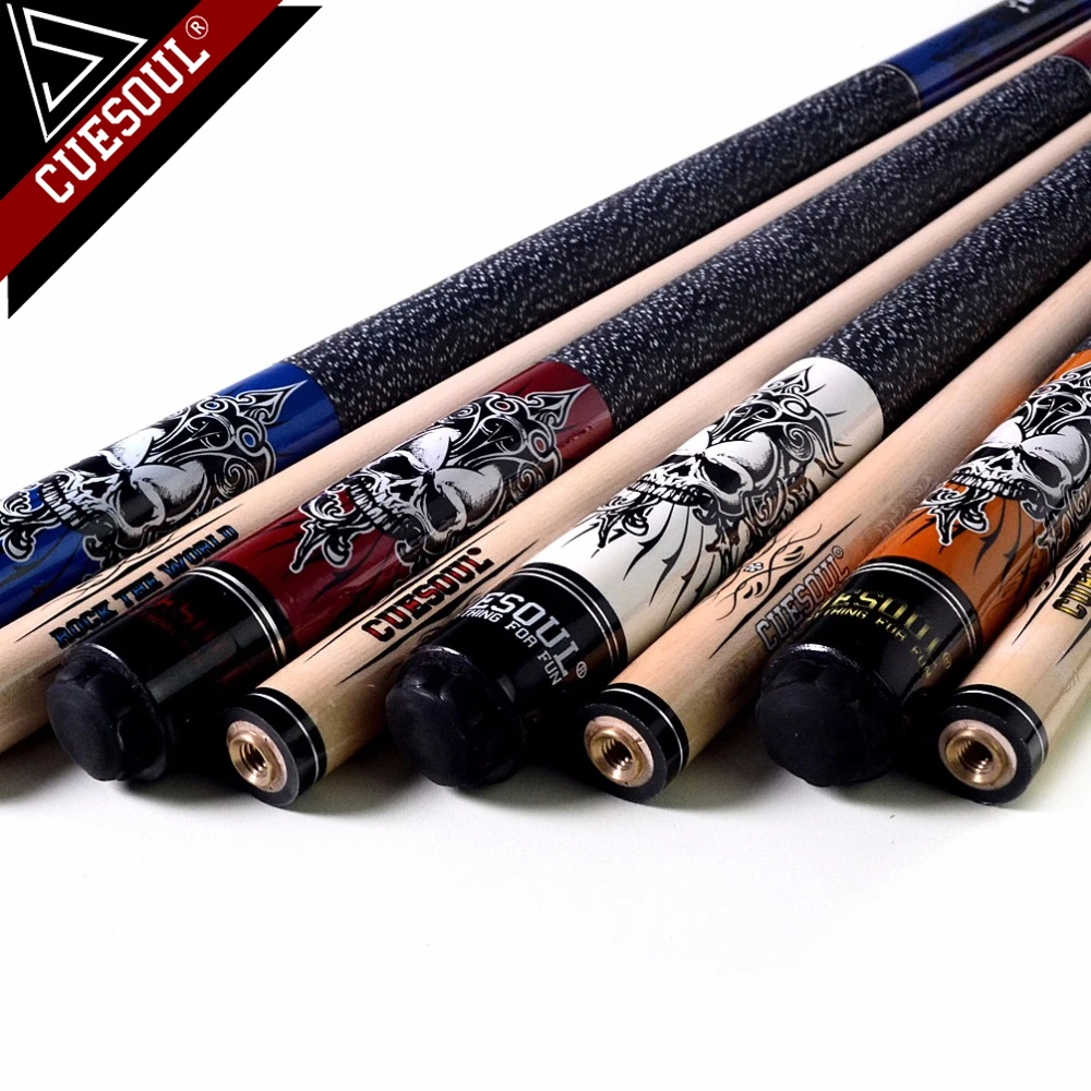 Cuesoul Rockin I Maple Pool Cue Stick Set With Blue Carrying Cue Bag ...