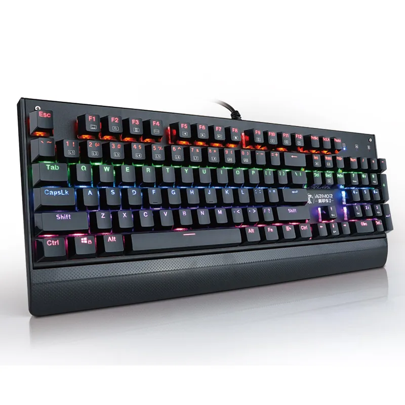 Mechanical Gaming Keyboard Rainbow Led Light Blue Switch Computer ...