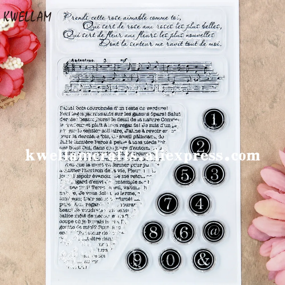 Words Number Scrapbook Diy Photo Cards Rubber Stamp Clear Stamp ...