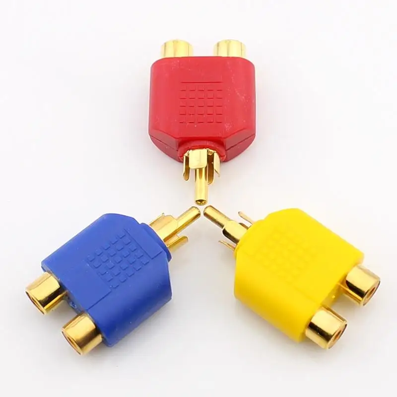 Conector de extensión RCA macho a 2 hembra, tres colores|connector ip68 ...