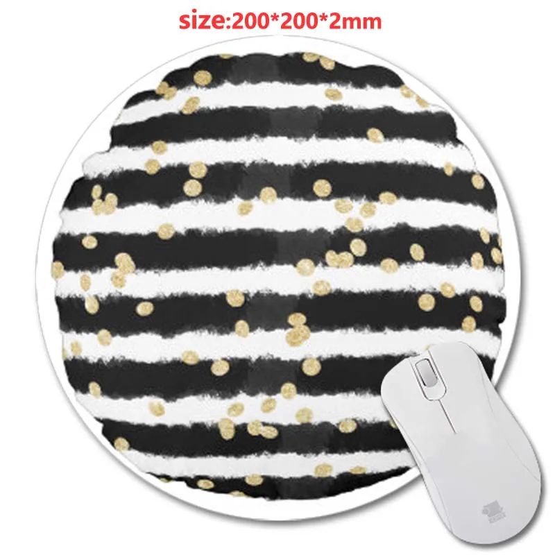 200*220*2mm Black And White Round Rubber Gaming Mouse Mat Custom Your ...