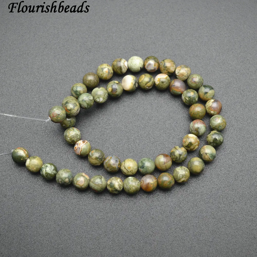 Natural Green Rhyolite Stone Round Loose Beads 4mm 6mm 8mm 10mm - Beads ...