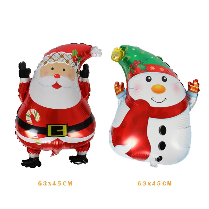 5pcs 63*45cm Santa Claus Snowman Foil Balloon For Christmas Party ...