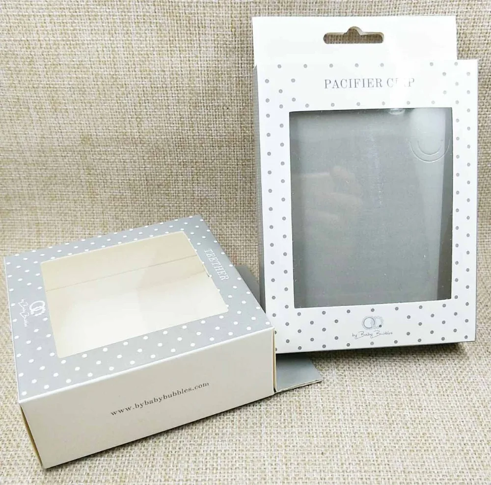 Custom logo gift box clear window hanger Boxes 10*13*2cm1800pcs and 8.5 ...